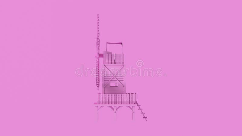 Pink Windmill Traditional stock illustration. Illustration of concept ...
