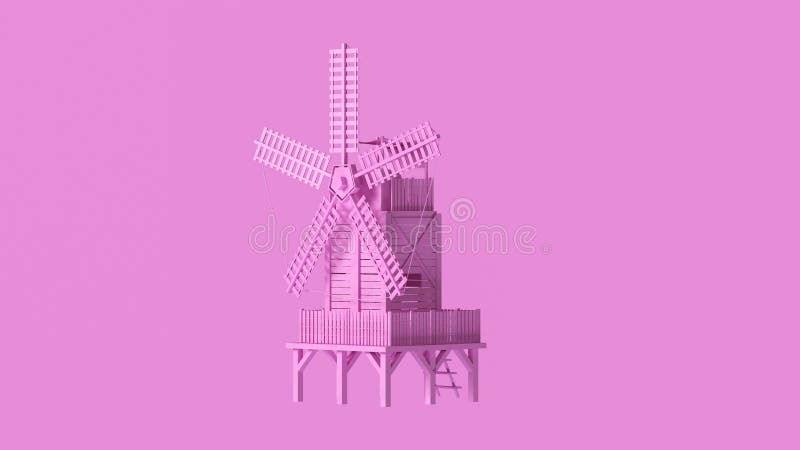 Pink Wind Turbine Simple stock illustration. Illustration of generation ...