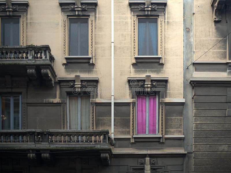 Pink windows stock photo. Image of building, home, detail - 8981212