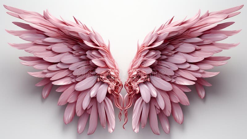 Pink Wings Isolated Background Stock Illustration - Illustration of ...