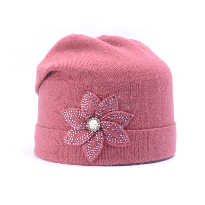 Pink Winter Hat Isolated on White Stock Image - Image of pink, cool ...