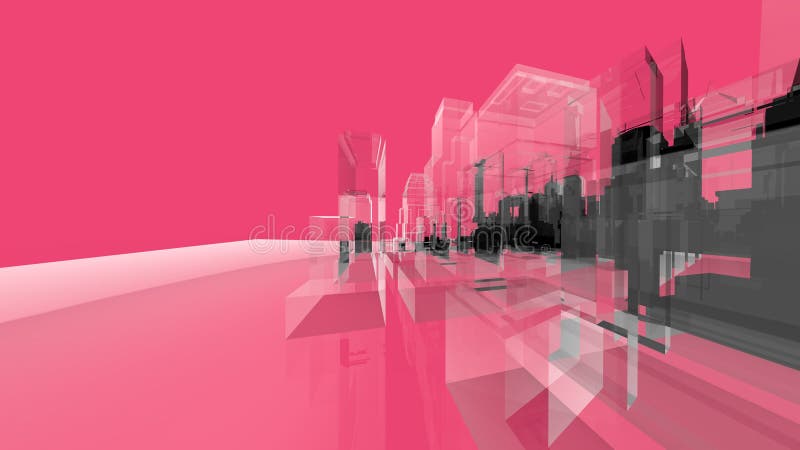 Pink Wireframe Architecture Creativity Concepts Stock Illustration ...