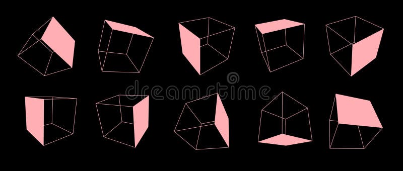 Pink Cube Outline Stock Illustrations – 936 Pink Cube Outline Stock ...