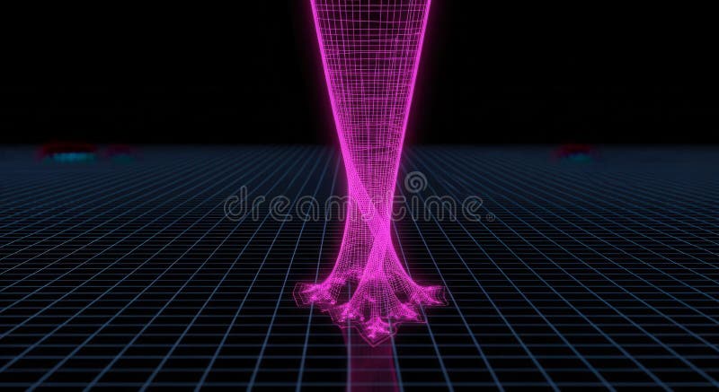 Pink Wireframe Twist Abstract Graphic Stock Illustration - Illustration ...