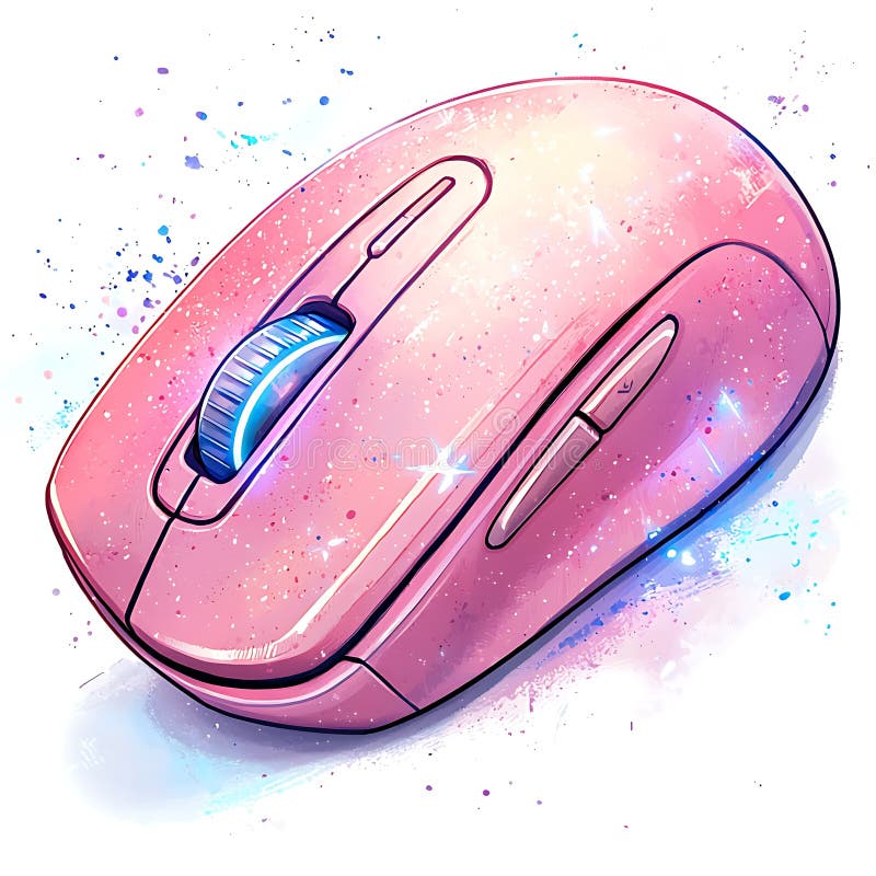 Pink Wireless Computer Mouse with Artistic Paint Splatter Design a ...