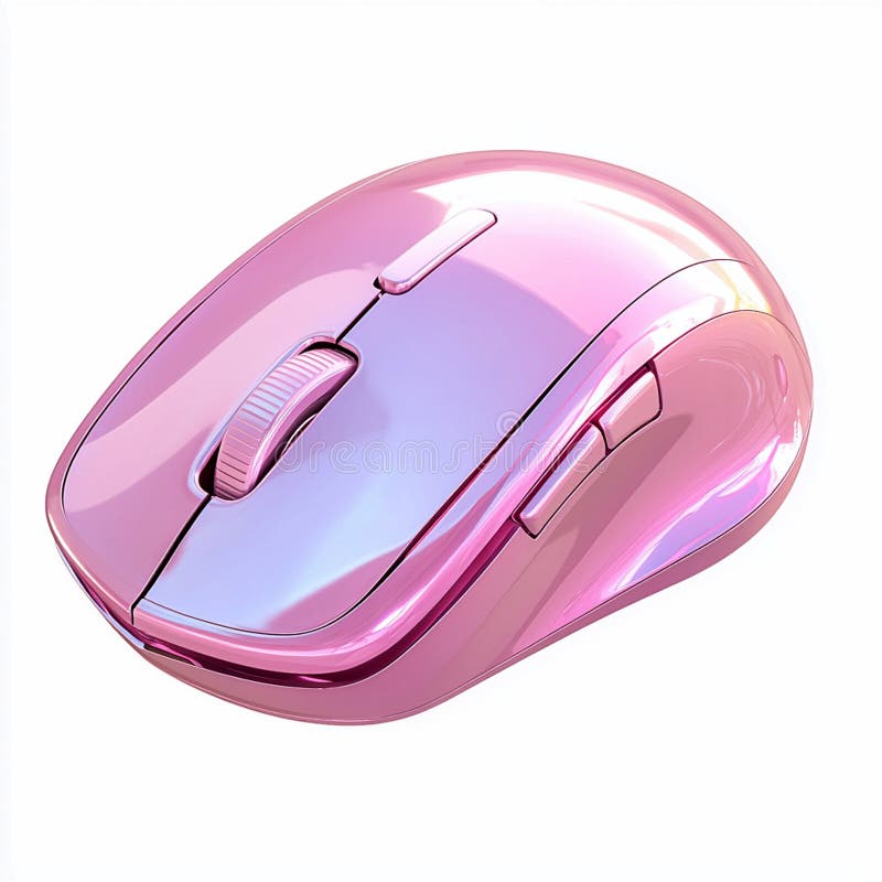Pink Wireless Computer Mouse Ergonomic Design for Gaming Pc Isolated on ...
