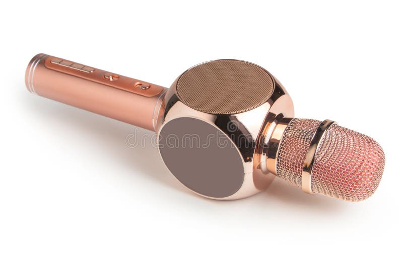 Pink Wireless Microphone Isolated on White Background Stock Photo ...