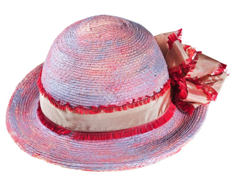 Pink Woman Summer Straw Hat Stock Image - Image of handicraft, painted ...