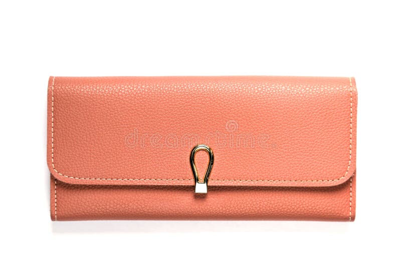 Pink Women Leather Wallet Isolated on White Background Stock Image ...