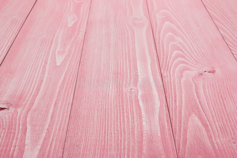 Pink Wooden Boards Lie Lengthwise, Empty Wooden Surface, Copy Space ...