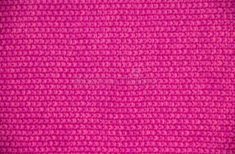 Pink Wool Yarn of Knitted Texture. Hand Knitting. Close Up. Pink ...