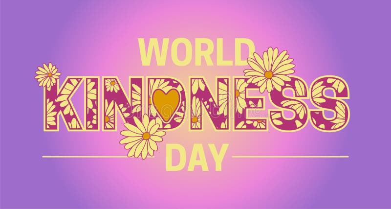 Pink World Kindness Day Illustration with Flowers Stock Vector ...