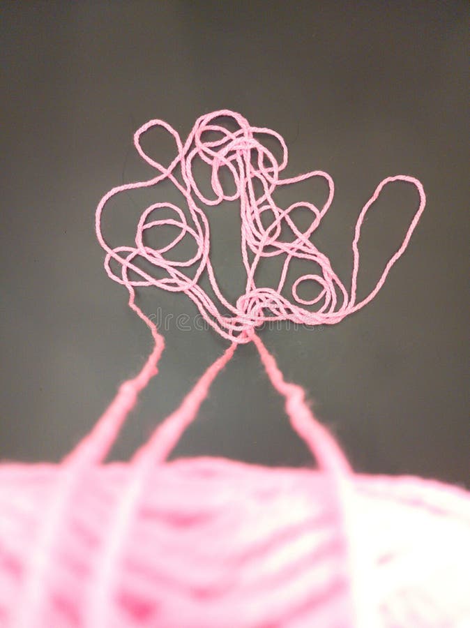 The Pink Yarn on the Background. Stock Image - Image of flower, hand ...