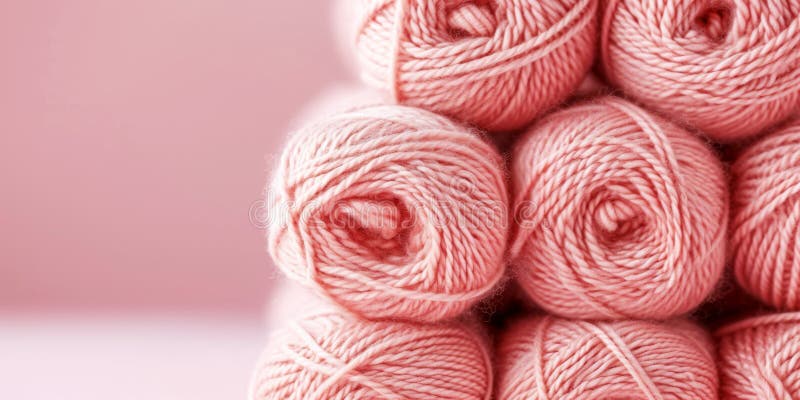 Pink Yarn Balls on a Light Background Stock Photo - Image of warm ...