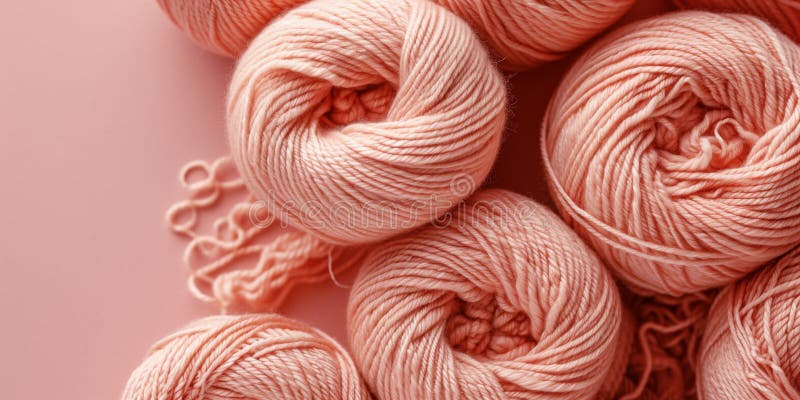 Pink Yarn Balls on a Light Background Stock Photo - Image of pink ...