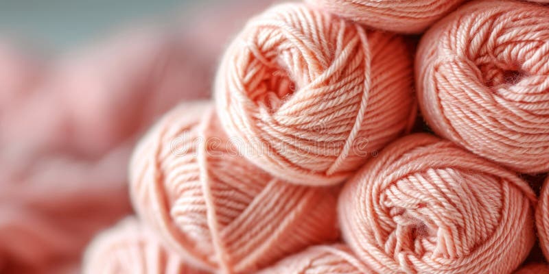Pink Yarn Balls on a Light Background Stock Photo - Image of material ...
