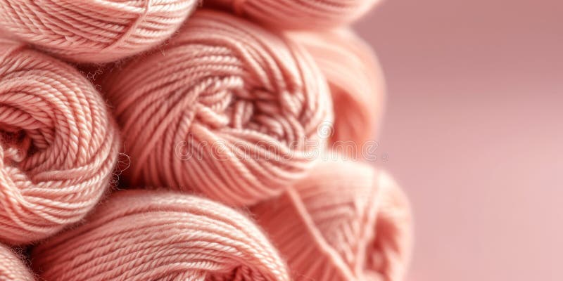 Pink Yarn Balls on a Light Background Stock Photo - Image of pile ...