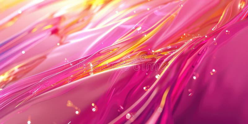 Pink and Yellow Abstract Background with a Glossy, Wavy Surface. AIG51A ...