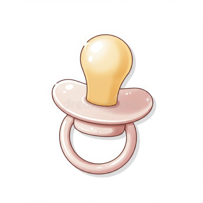 Pink and Yellow Baby Pacifier Illustration Stock Illustration ...