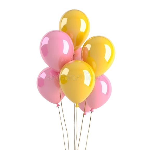 Pink and Yellow Balloons stock photo. Illustration of yellow - 348120020