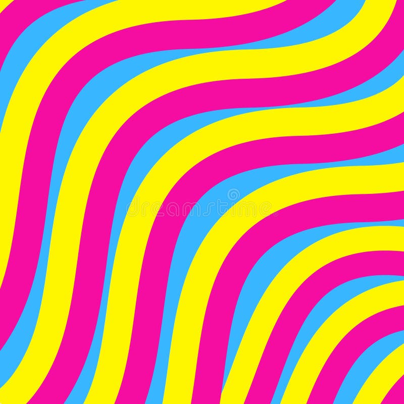 Pink Yellow Blue Rainbow Layer Swirl Lines Abstract Y2K Pattern Stock ...