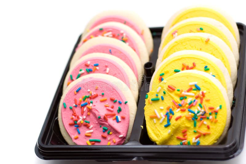 Pink and yellow cookies stock photo. Image of sumptuous - 2338474