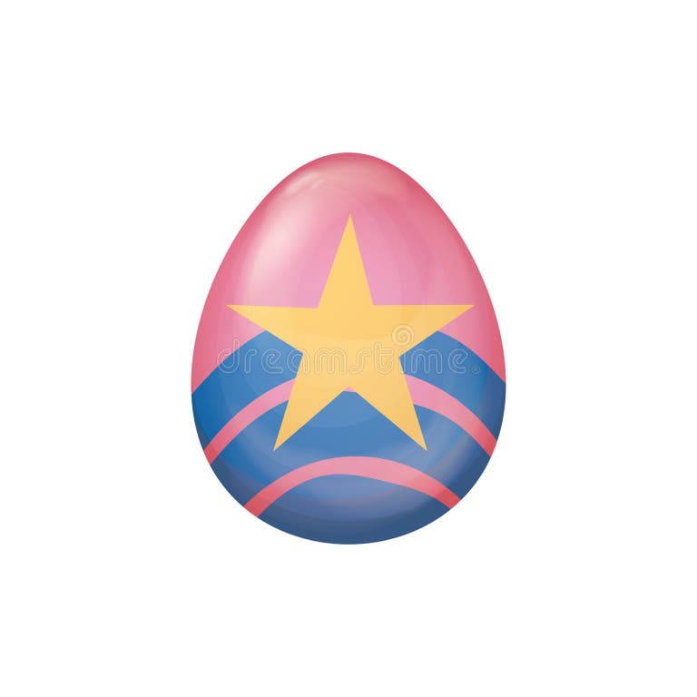 Pink and Yellow Easter Egg Vector with Abstract Wavy Pattern on a ...