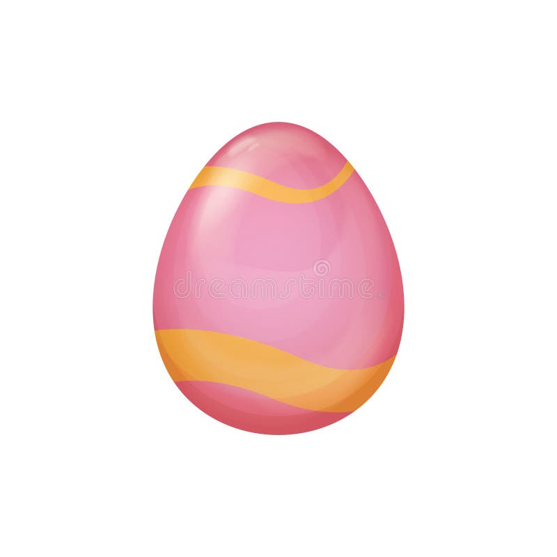 Pink and Yellow Easter Egg Vector with Abstract Wavy Pattern on a ...