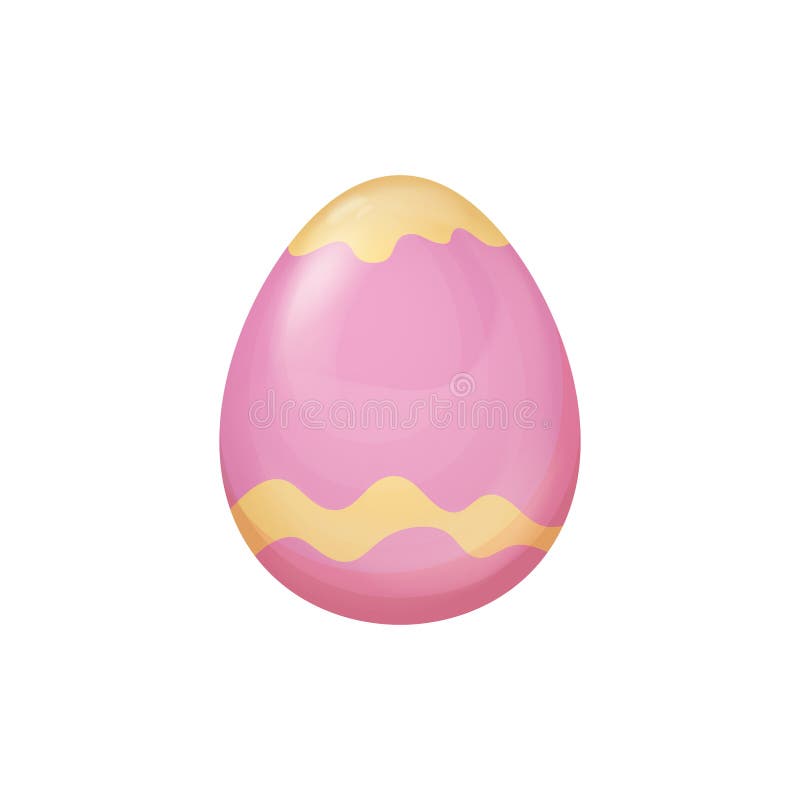 Pink and Yellow Easter Egg Vector with Abstract Wavy Pattern on a ...