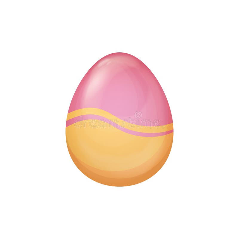 Pink and Yellow Easter Egg Vector with Abstract Wavy Pattern on a ...