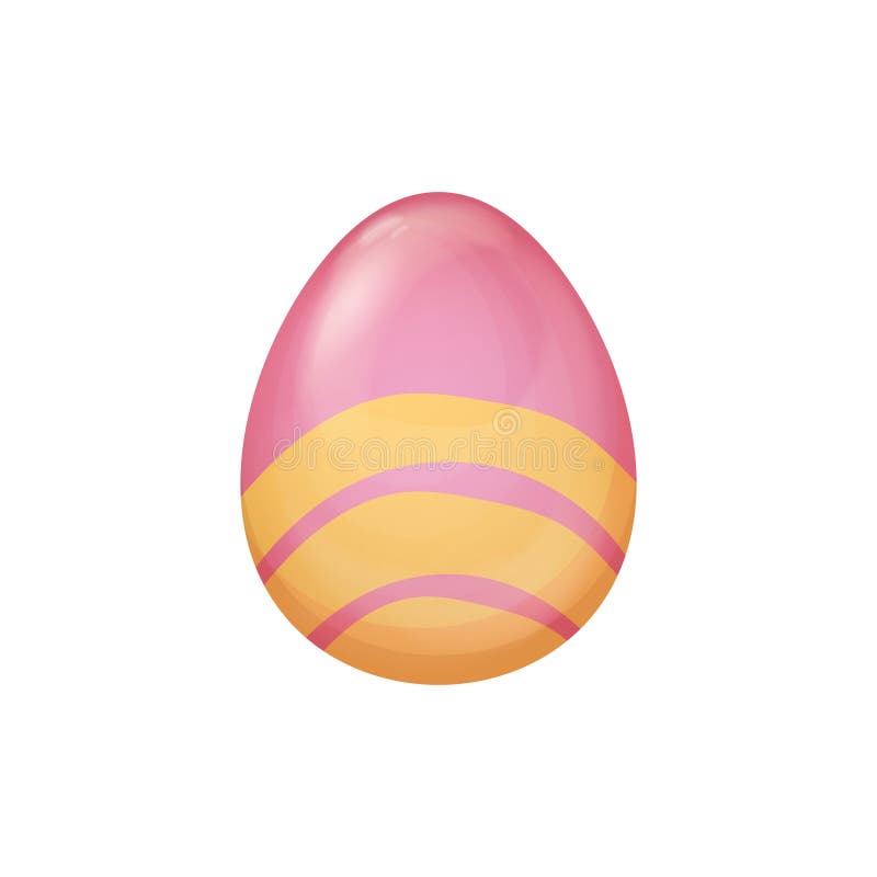 Pink and Yellow Easter Egg Vector with Abstract Wavy Pattern on a ...