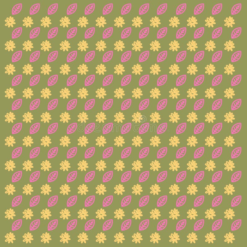 Pink Yellow Flowers on Brown Design Summer Pattern Stock Vector ...