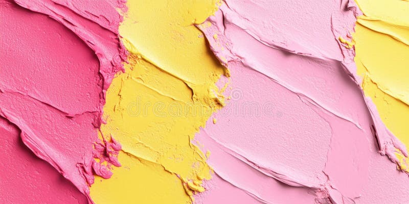 Pink and Yellow Paint Close-up Stock Photo - Image of expression ...