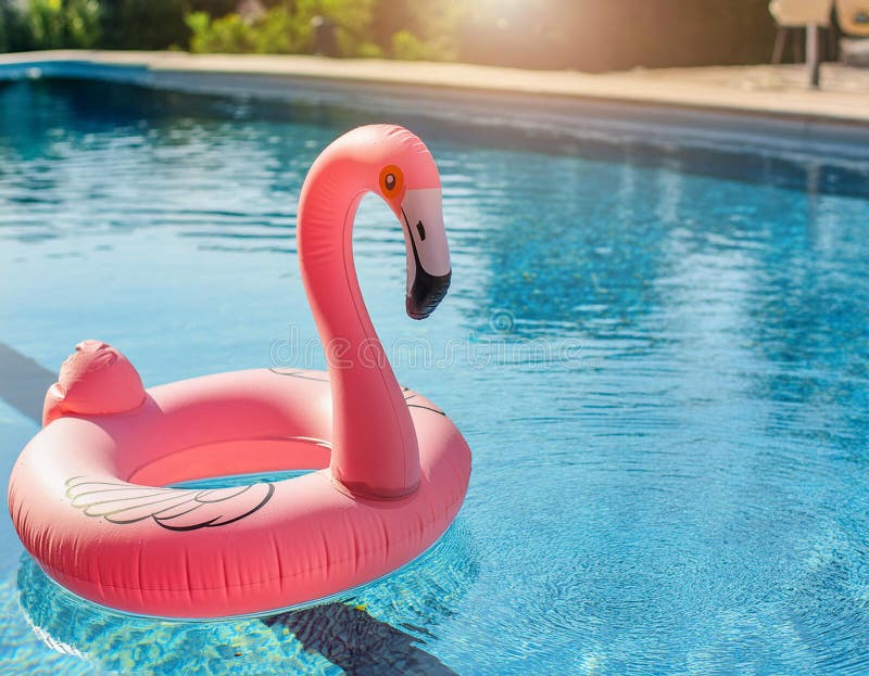 Pink Pool Floats. Pink Pool Float, Pool Ring in Cool Blue Refreshing ...