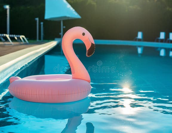 Pink Pool Floats. Pink Pool Float, Pool Ring in Cool Blue Refreshing ...