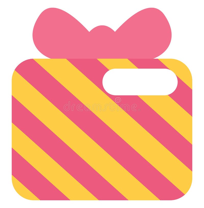 Pink and Yellow Present, Icon Stock Vector - Illustration of parcel ...