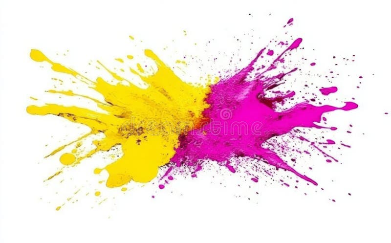 Pink and Yellow Watercolor Splashes Form a Cloud Shape on a Transparent ...