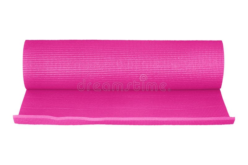 Pink Yoga Mat Isolated on White Background with Clipping Path Stock ...