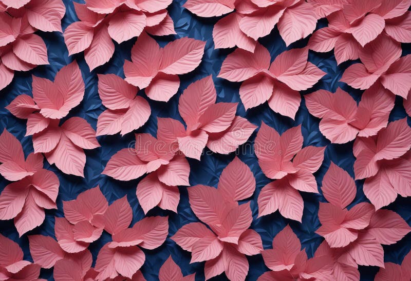 A Pinkcolored Paper Wallpaper with Floral Patterns Stock Illustration ...