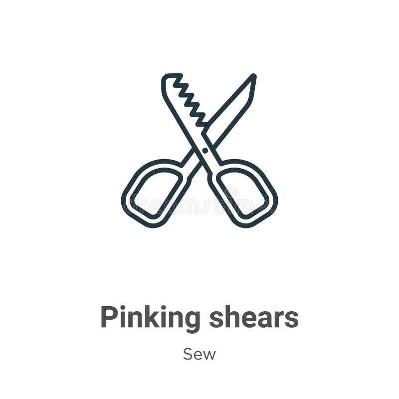 Pinking Shears Outline Vector Icon Thin Line Black Pinking Shears Icon, Flat Vector Simple ...