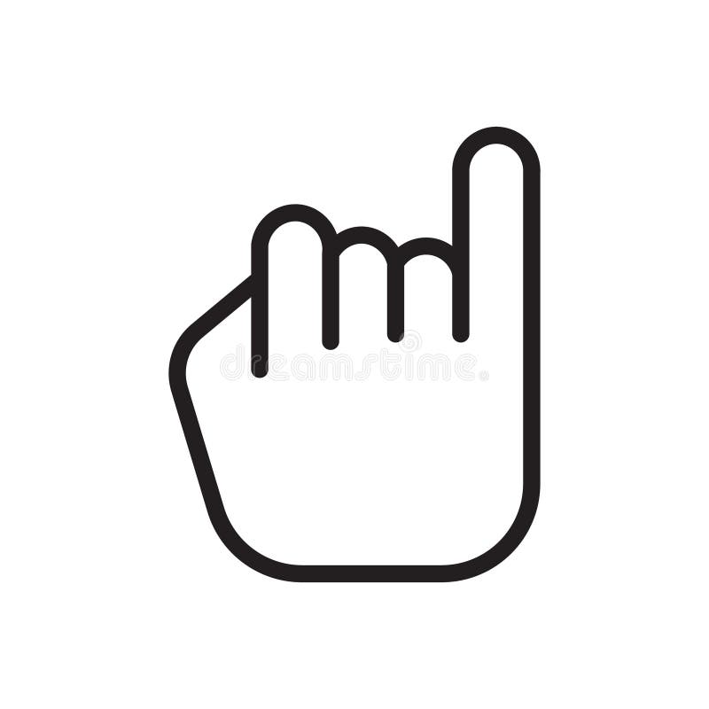 Pinky Finger Icon Outline Vector for Web Ui Stock Vector - Illustration ...