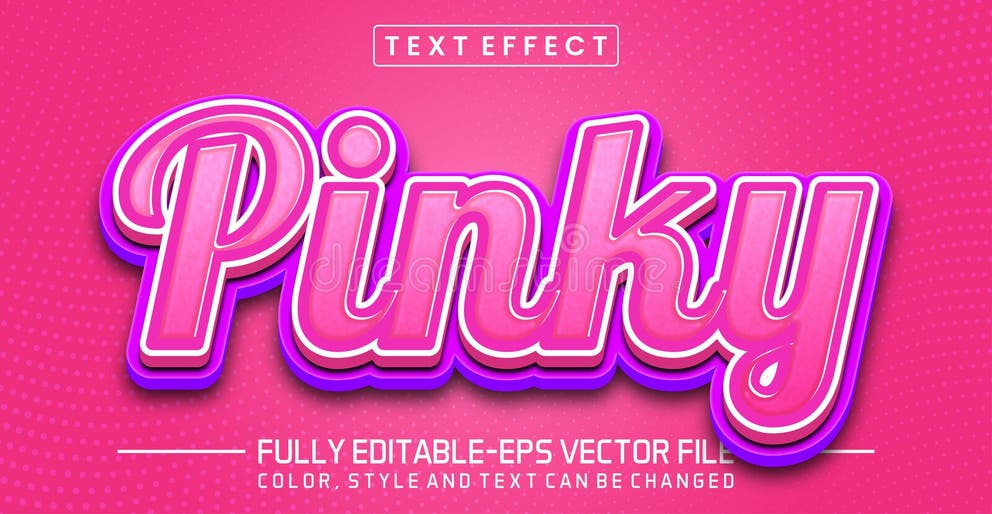 Pinky Pink Font Text Effect Editable Stock Vector - Illustration of ...