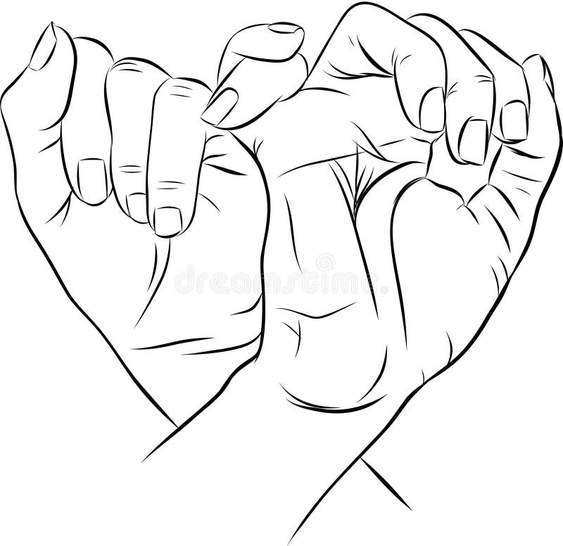 Pinky Promise Finger Line Art Stock Illustration - Illustration of ...
