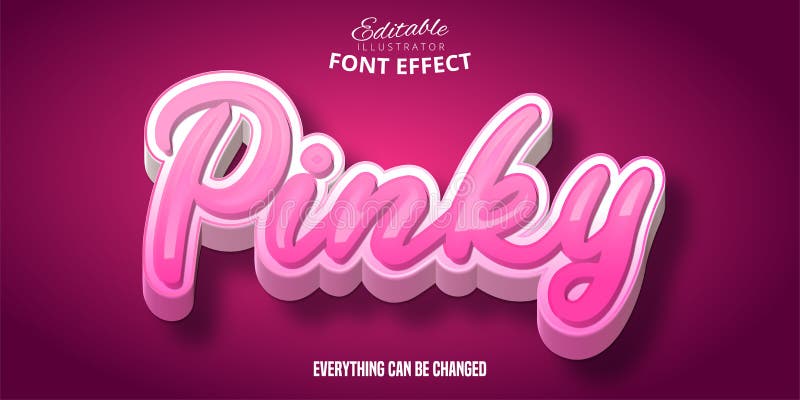 Pinky Text, 3d Editable Font Effect Stock Vector - Illustration of ...