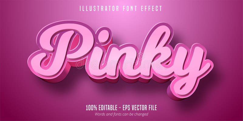 Pinky Text, 3d Editable Font Effect Stock Vector - Illustration of play ...