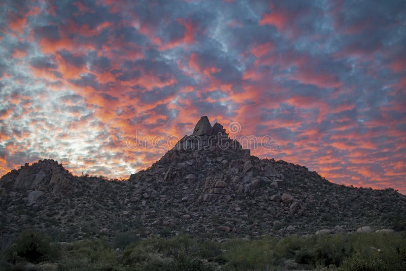 Pinnacle Peak Landmark at Sunset in North Scottsdale AZ Stock Photo ...