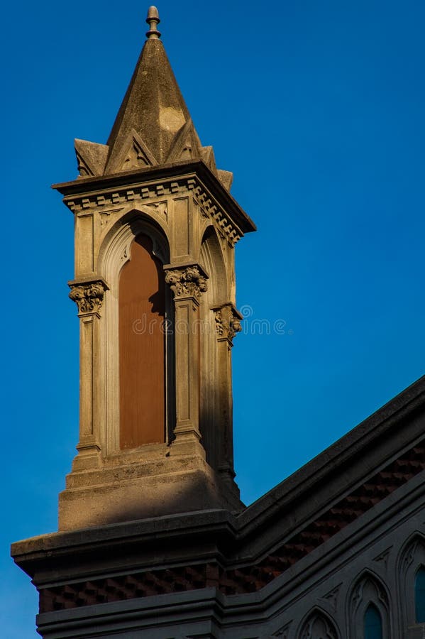 Pinnacle Section of an Old Church Stock Photo - Image of blue, pointed ...