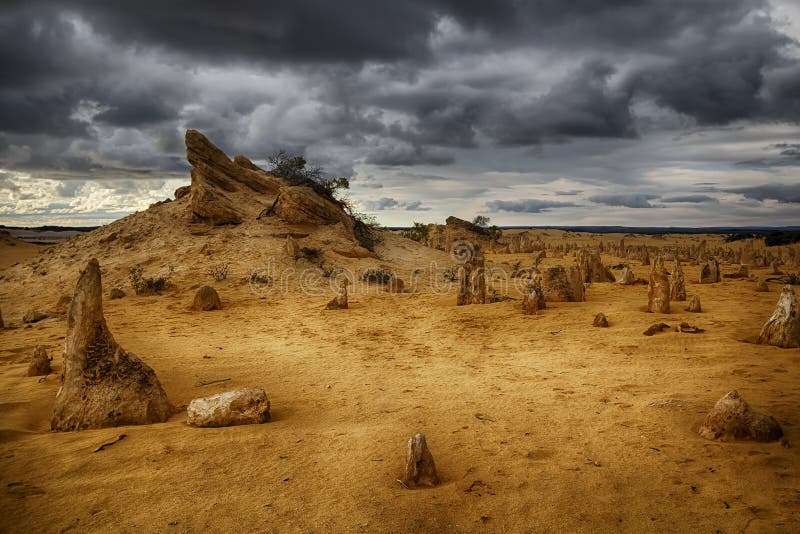 Pinnacles at the Pinnacles Desert Stock Photo - Image of sunset ...