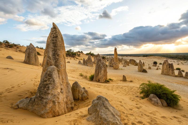 Pinnacles in Nambung National Park, Australia Stock Illustration ...