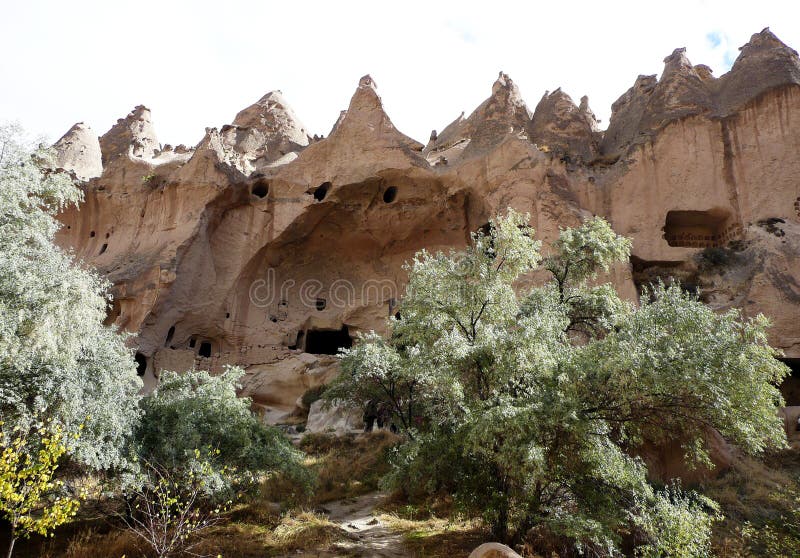Pinnacles in Zelme, Cappadocia, T Rkiye Stock Image - Image of ancient ...